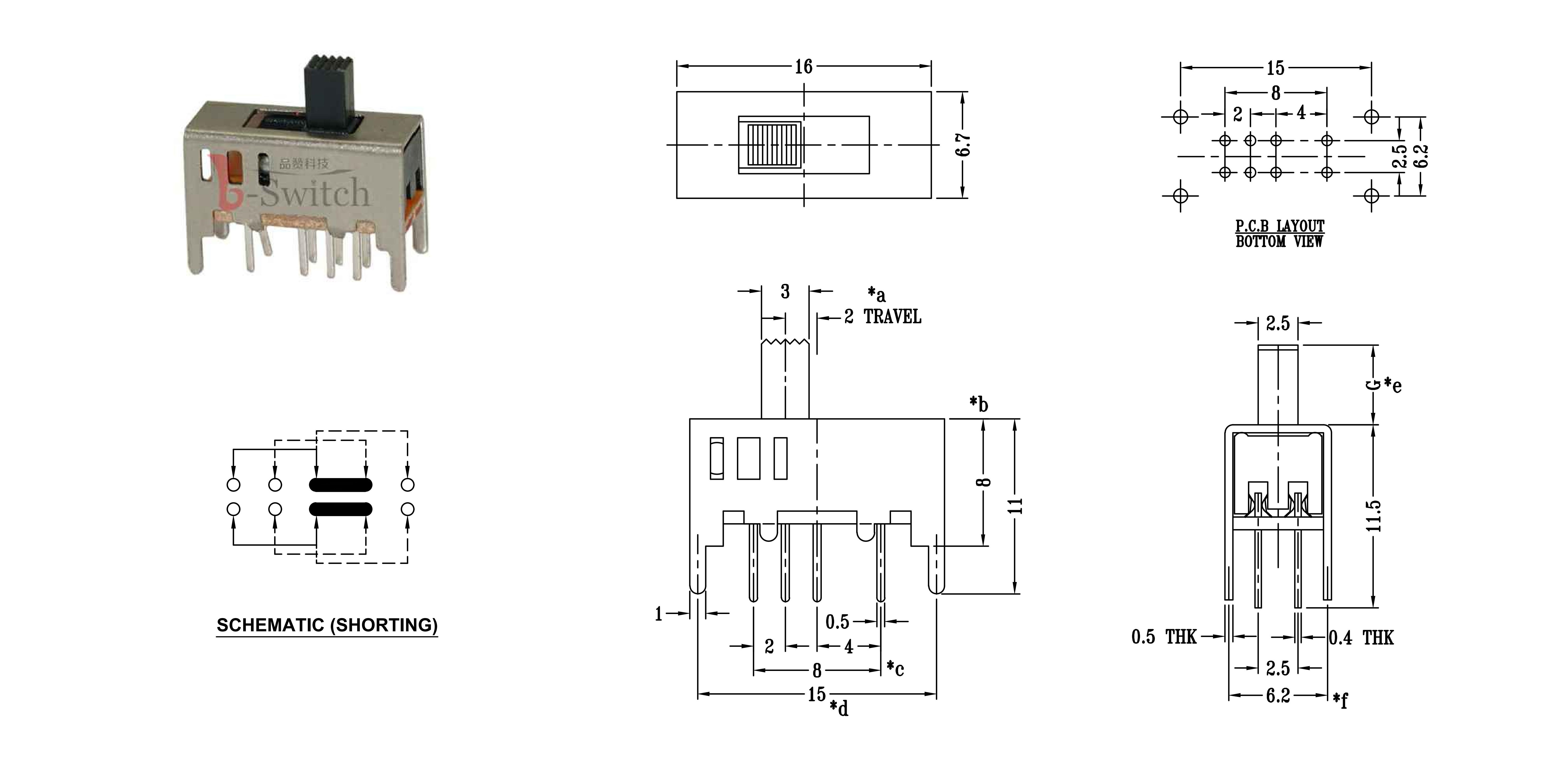 拨动开关SS-23D03_品赞电子