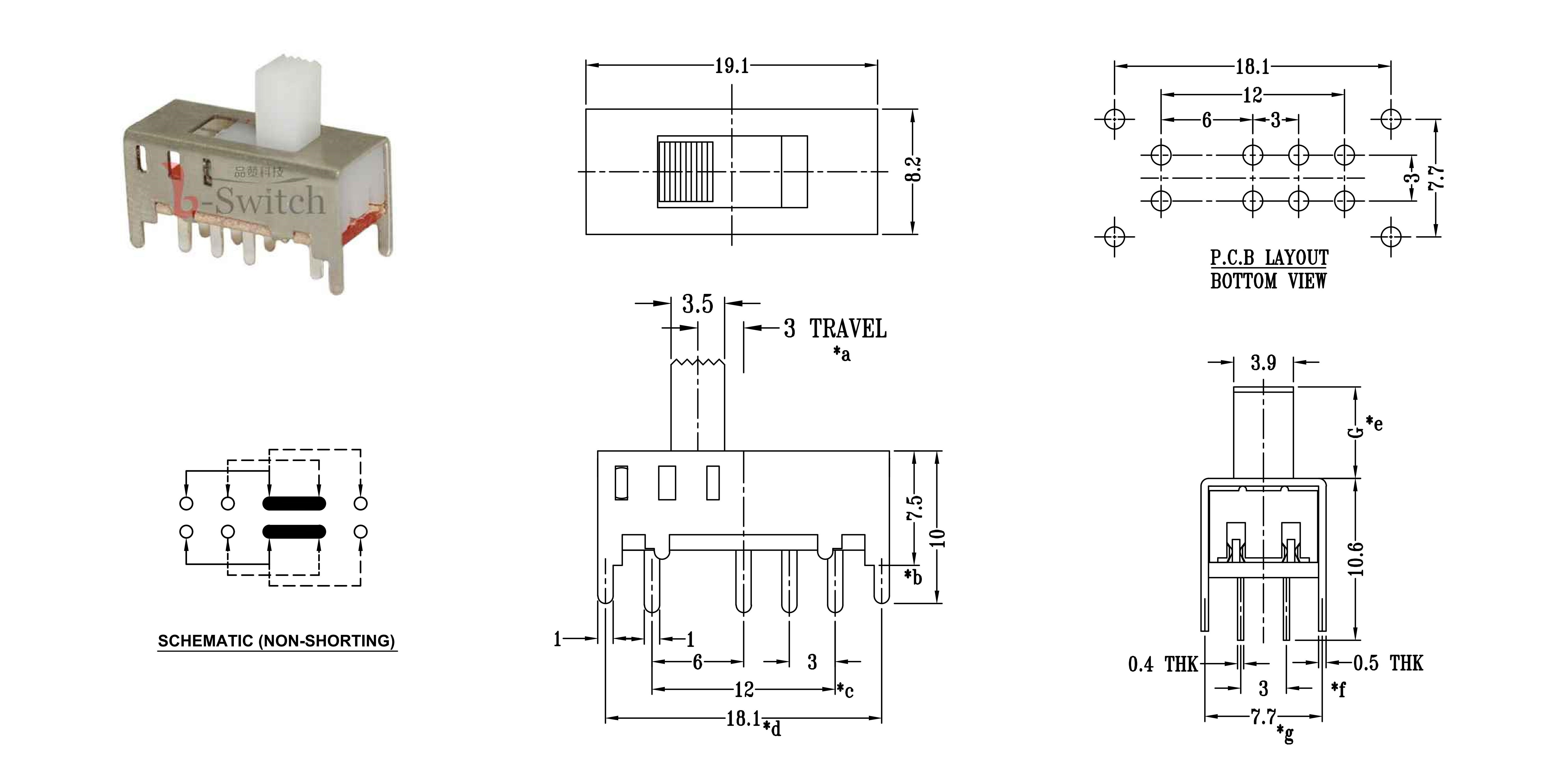 拨动开关SS-23F10_品赞电子